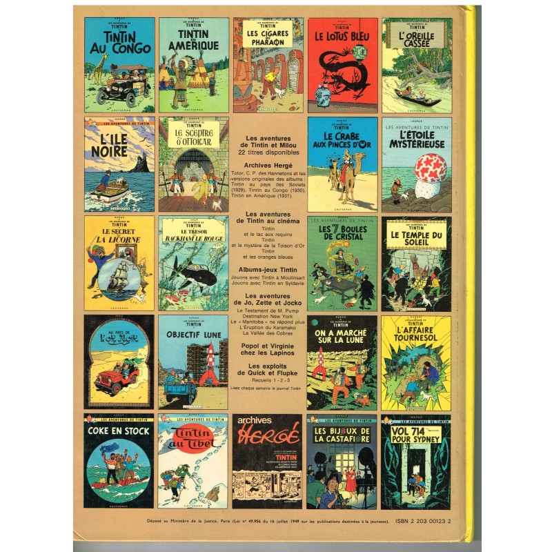 BANDE DESSINEE TINTIN : TINTIN ET LES PICAROS EDITION ORIGINALE 1976