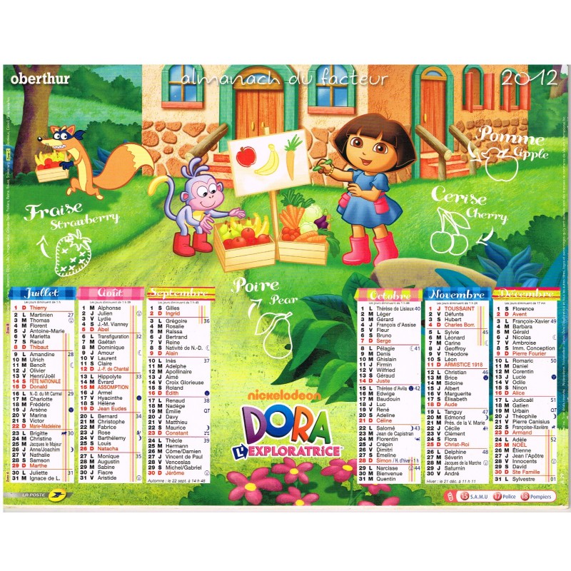 CALENDRIER ALMANACH DU FACTEUR 2012 - DORA L'EXPLORATRICE.