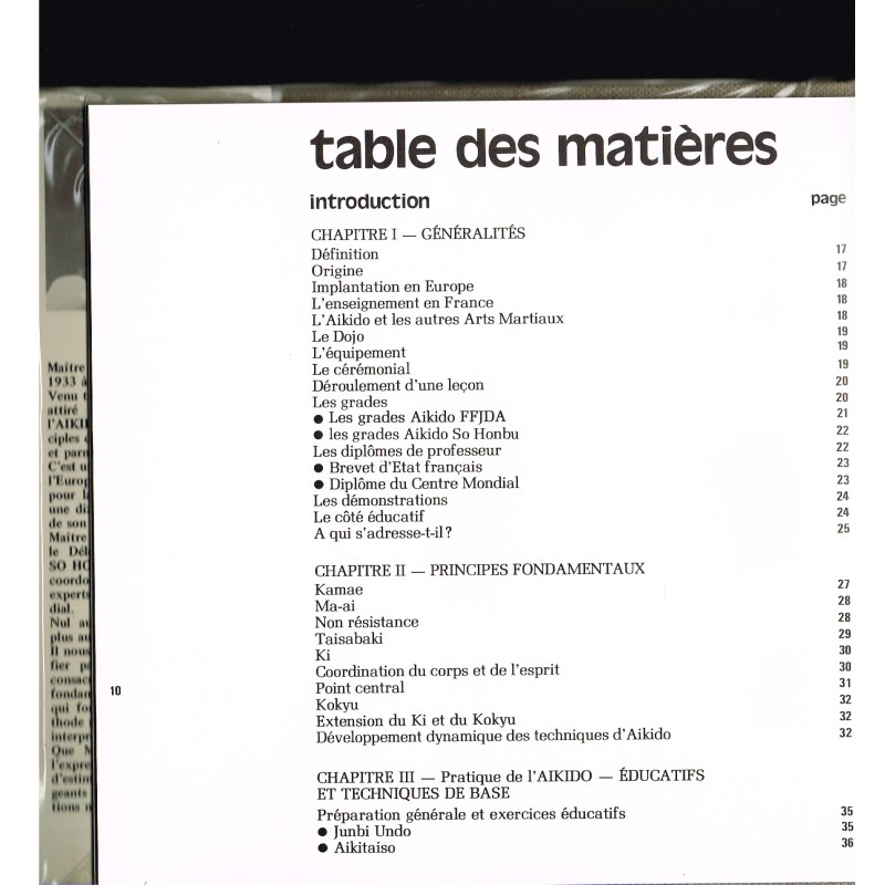 LIVRE DE SPORT : AIKIDO - METHODE NATIONALE - Nobuyoshi TAMURA